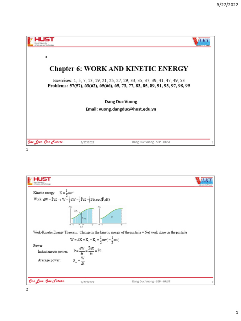 Work and Kinetic Energy Exercises | PDF | Force | Earth