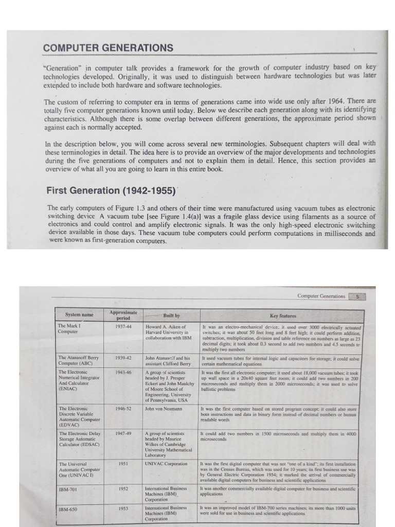 Generation of Computer | PDF