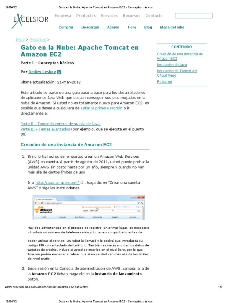 Gato en La Nube - Apache Tomcat en Amazon EC2 - Conceptos Básicos | PDF | Plataforma como ...