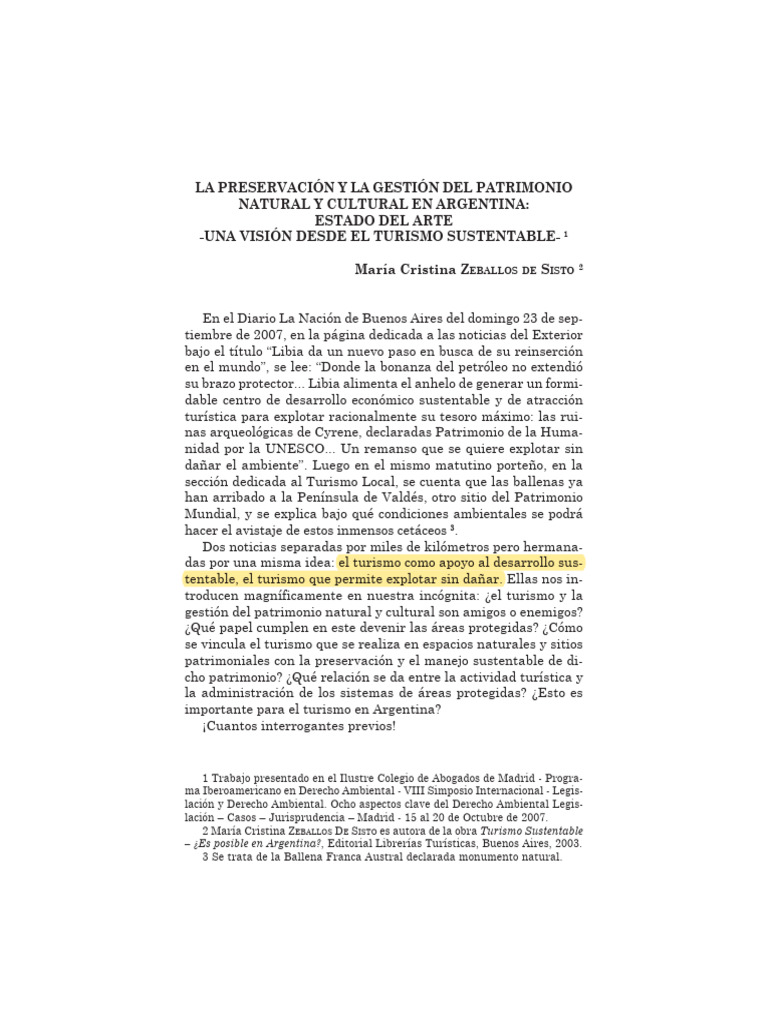 6 - La Preservacion y La Gestion Del Patrimonio Natural y Cultural en Argentina - Pampi Zeballos ...