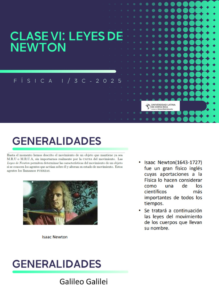 Clase VI - Leyes de Newton - Física I - Ulatina | PDF