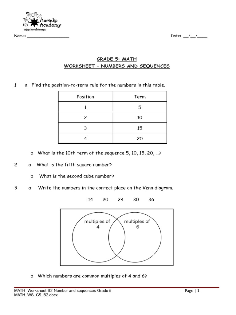 Math Ws g5 b2 | PDF