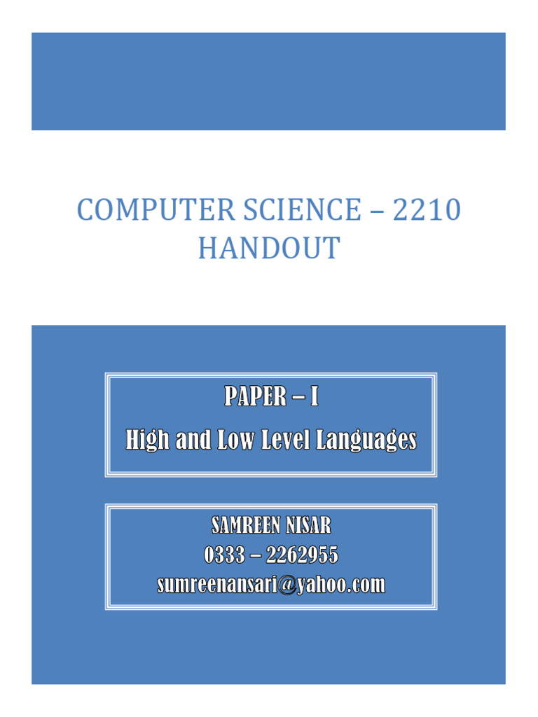 Ch7 High&LowLevelLanguages | PDF | Source Code | Assembly Language
