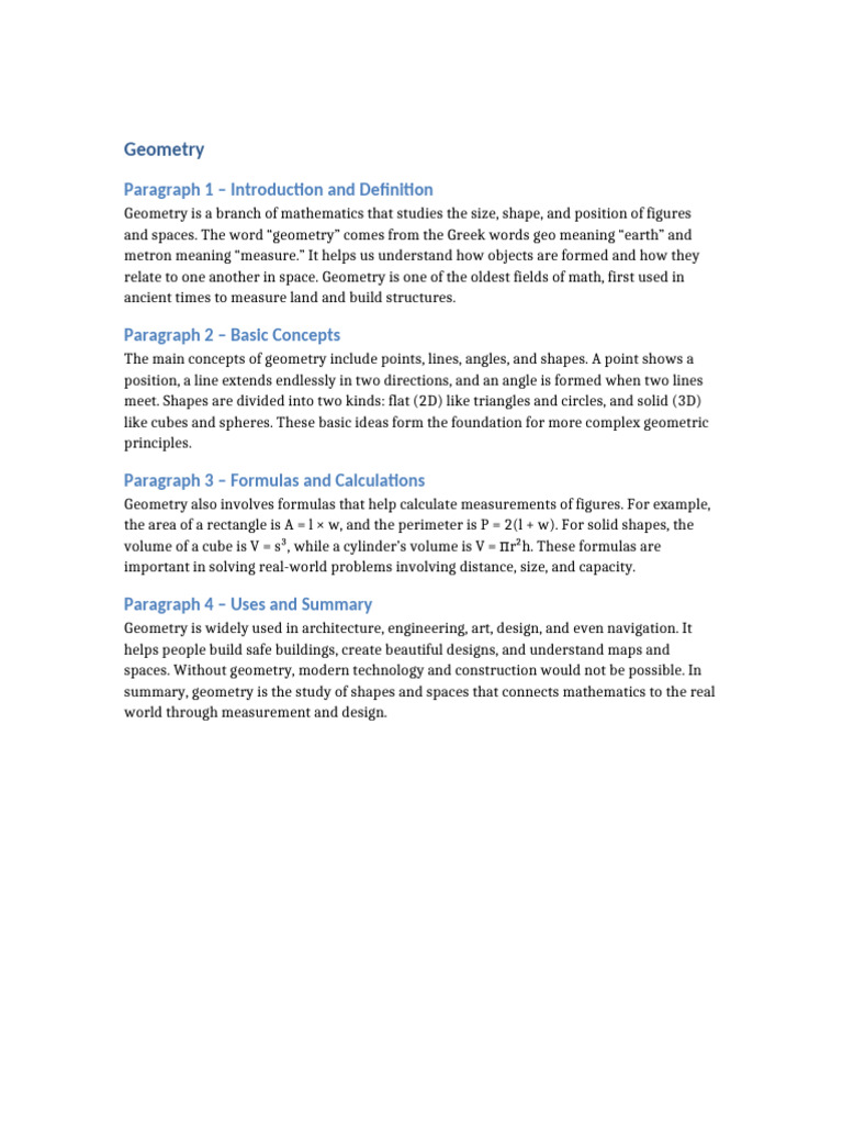 Geometry Explanation | PDF