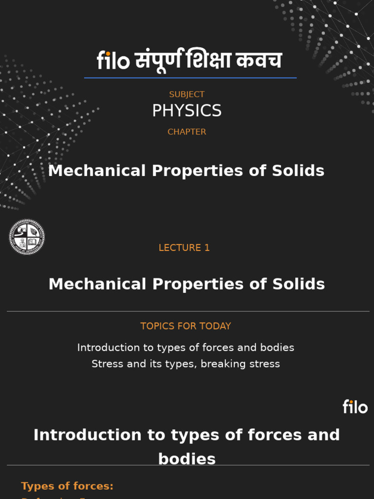 Mechanical Properties of Solids Explained | PDF | Stress (Mechanics ...