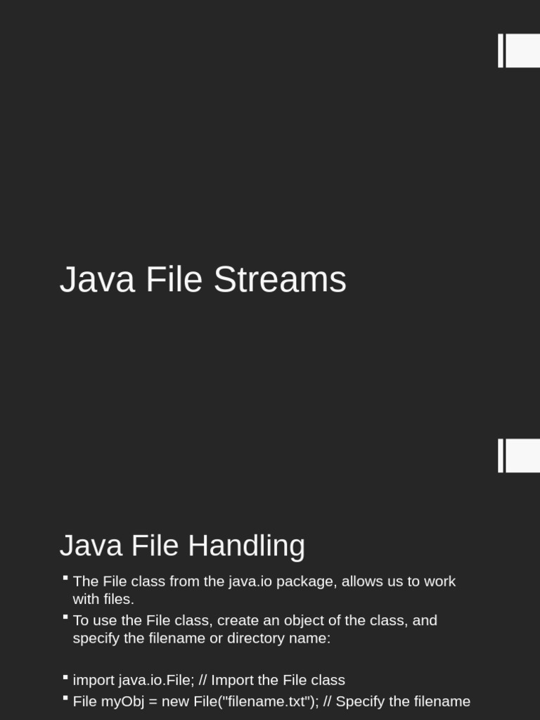 Session 17 - Java File Streams | PDF | Filename | String (Computer Science)