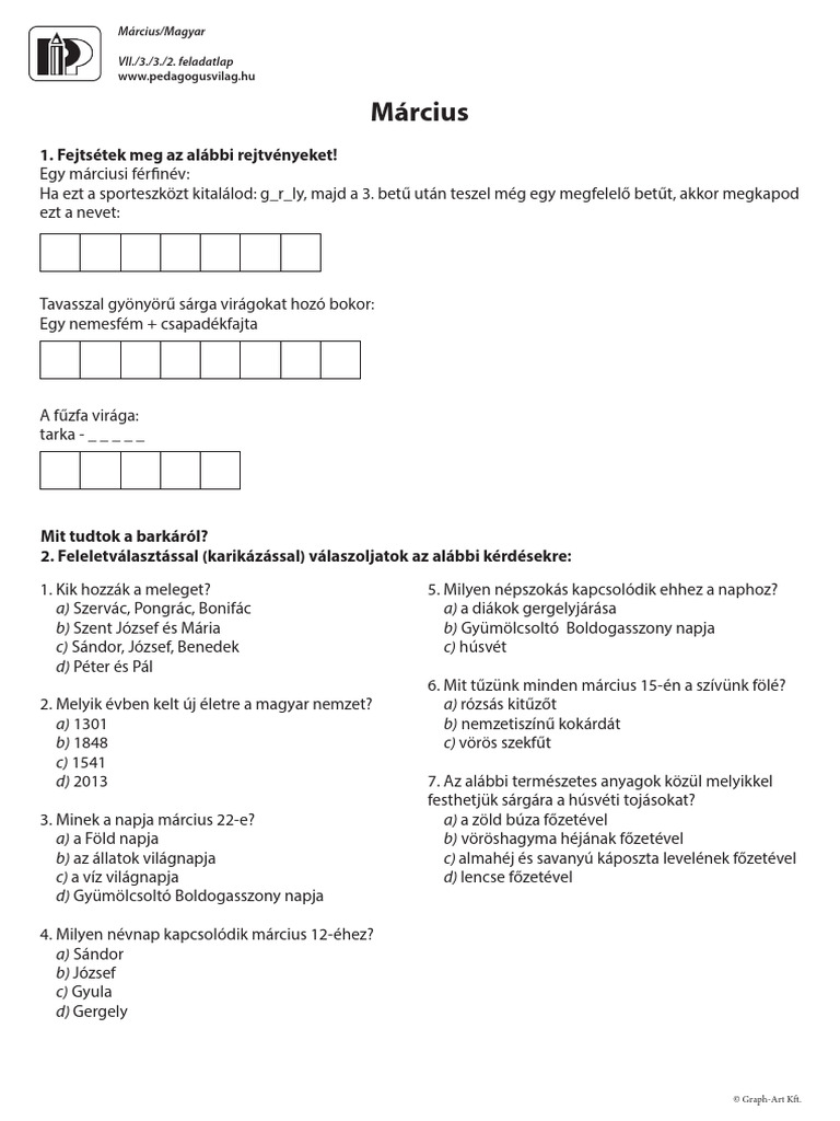 Március Csoport Feladatok | PDF