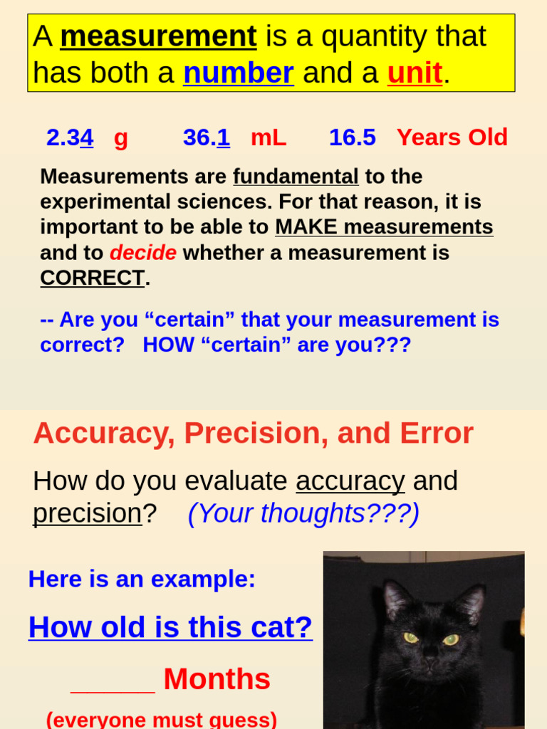 Measurements - Accuracy, Percision, Error, and Sig Figs | PDF ...
