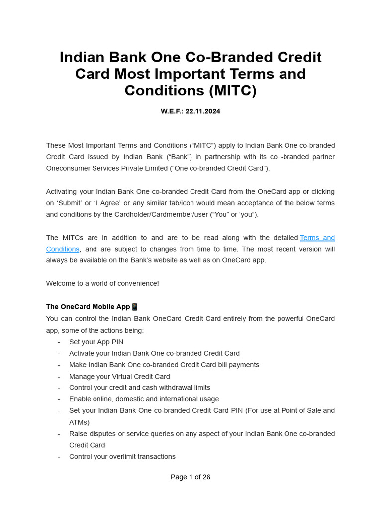 English MITC IDBI 1740546529194 | PDF | Credit Card | Interest