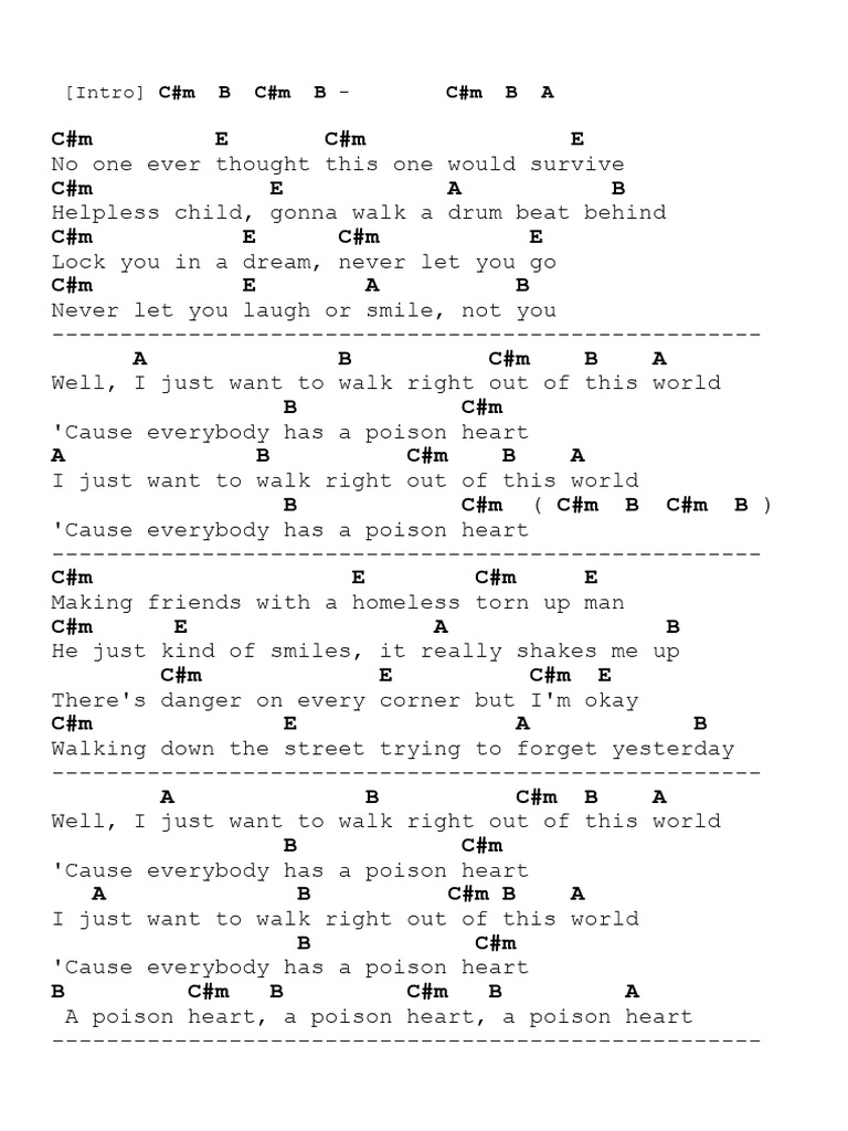 Ramones' "Poison Heart" Chords & Meaning | PDF | Albums | Recorded Music