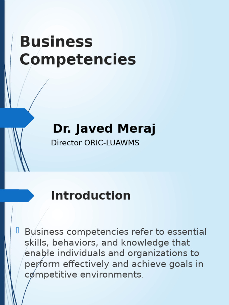 Understanding Business Competencies | PDF | Innovation | Leadership