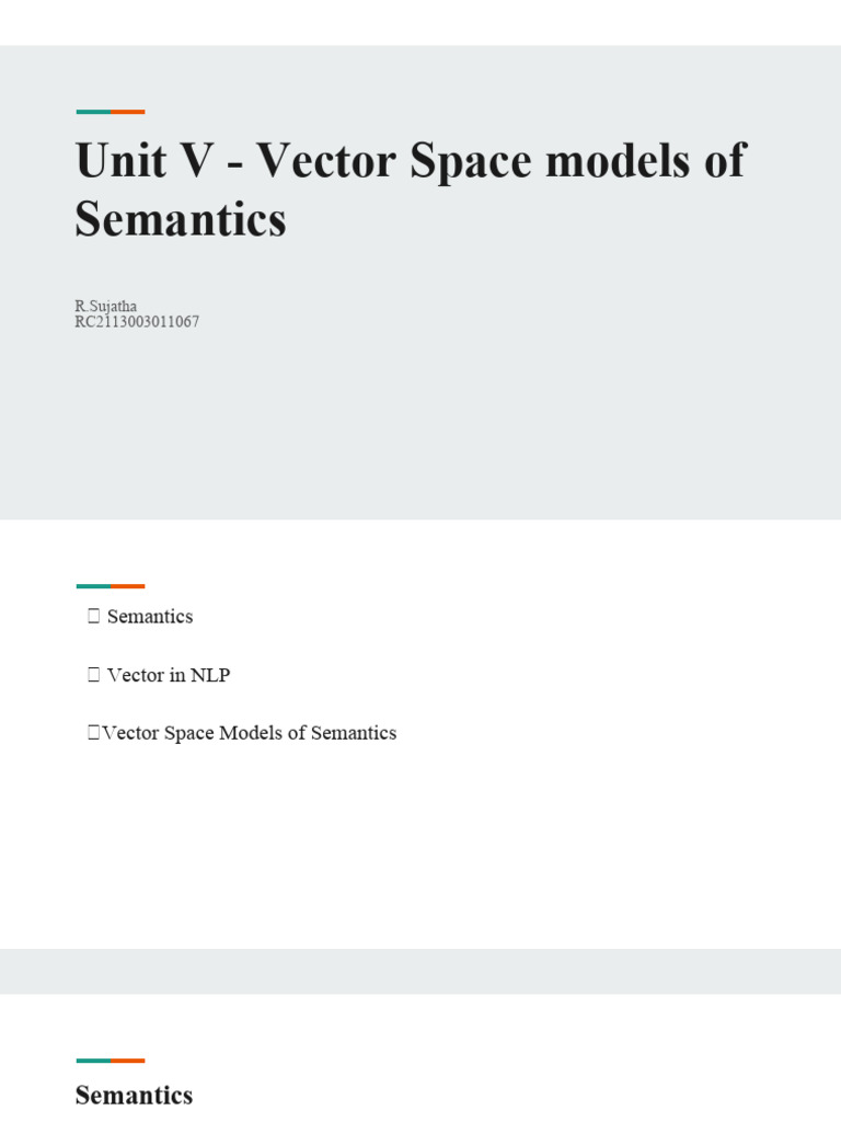 Vector Space Models in NLP Semantics | PDF | Vector Space | Applied ...