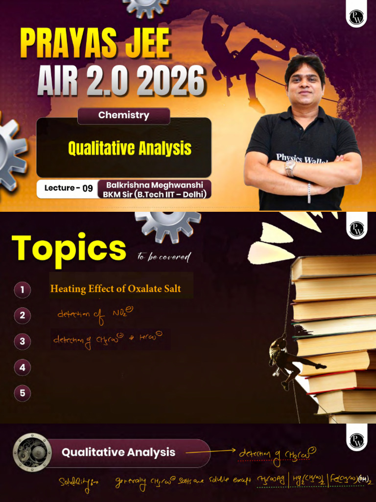 Qualitative Analysis 09 Class Notes Prayas Jee Air 2 0 2026 Pdf Pdf