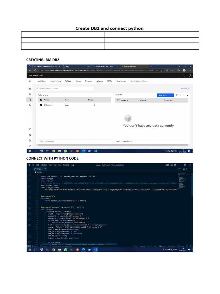 Create DB2 and Connect Python | PDF