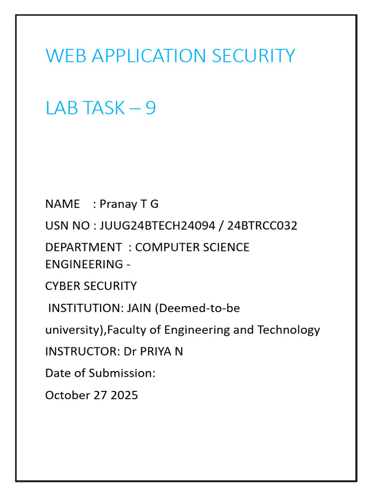 Was Pranay 24btrcc032 t9 | PDF