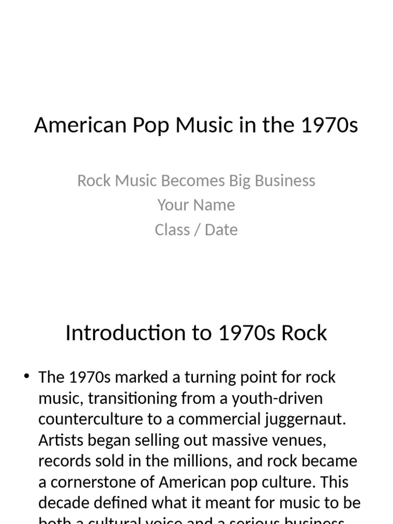 American Pop Music 1970s Rock Business Expanded | PDF | Rock Music ...