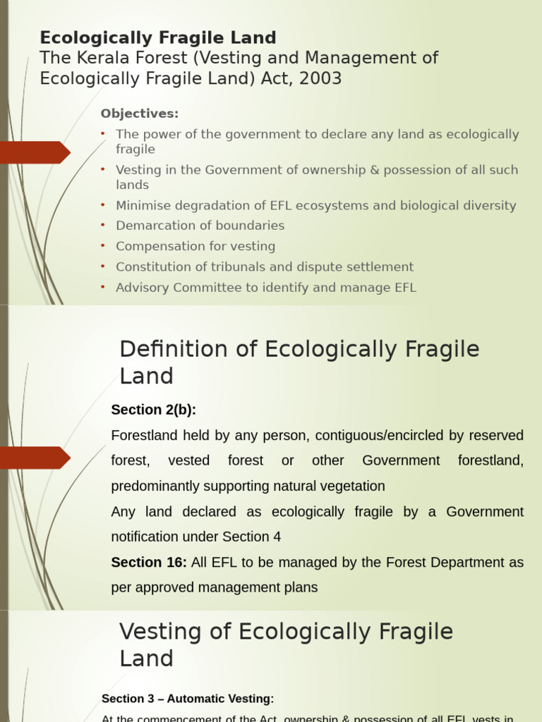 Ecologically Fragile Land | PDF | Biogeography | Conservation Biology