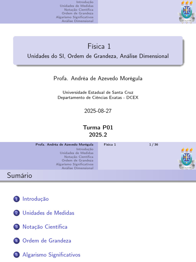 Unidades Do SI, Ordem de Grandeza Análise Dimensional - Extra | PDF | Velocidade | Sistema ...