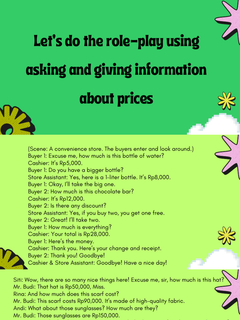 Asking and Giving About Price Conversation | PDF