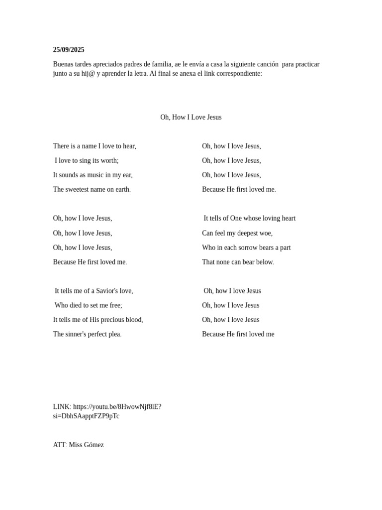 Oh How I Love Jesus Song | PDF
