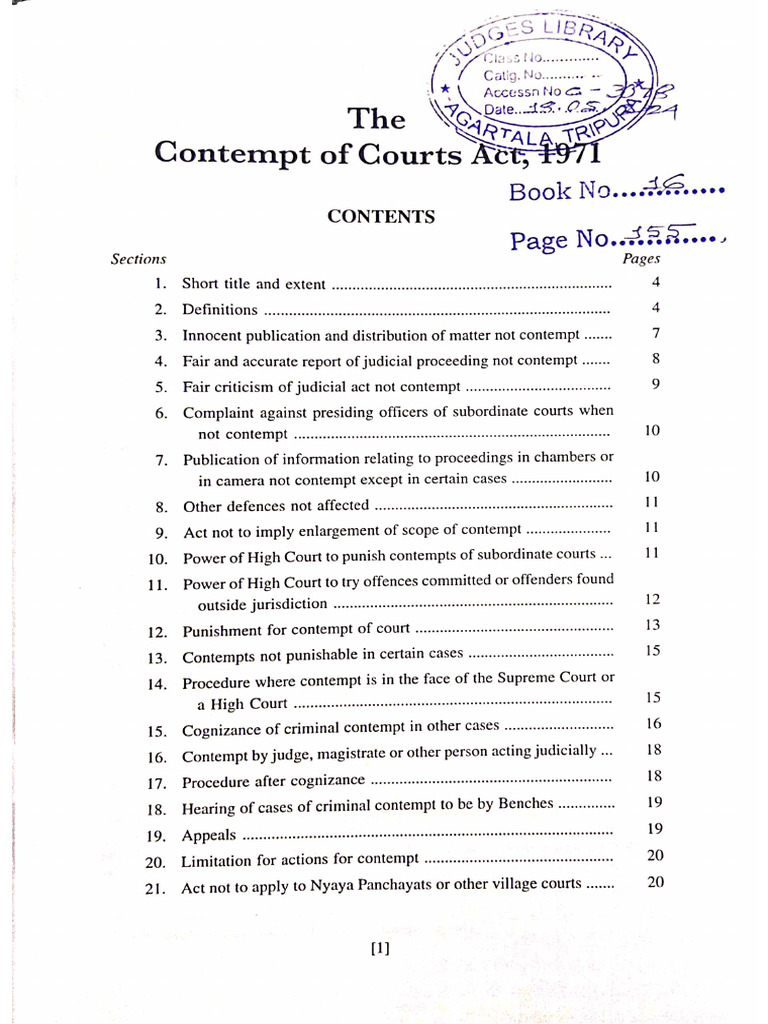 Contempt of Courts Act, 1971 | PDF