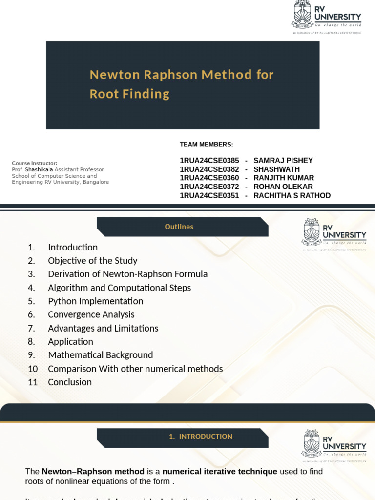 Newton Raphson Method For Root Finding | PDF | Mathematical Analysis ...