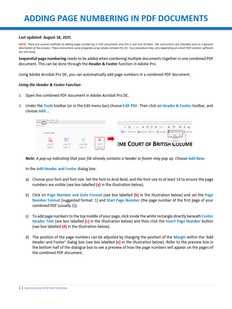 Adding Page Numbering in PDF Documents Final | PDF | Application ...