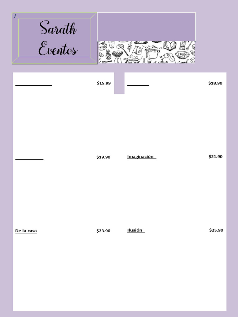 Menú Gourmet con Entradas y Postres | PDF | ensalada | Alimentos