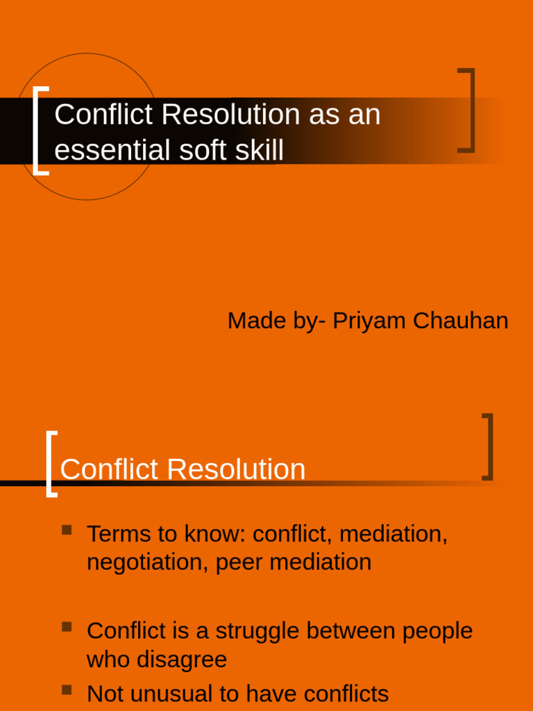 Conflict Resolution Ppt | PDF