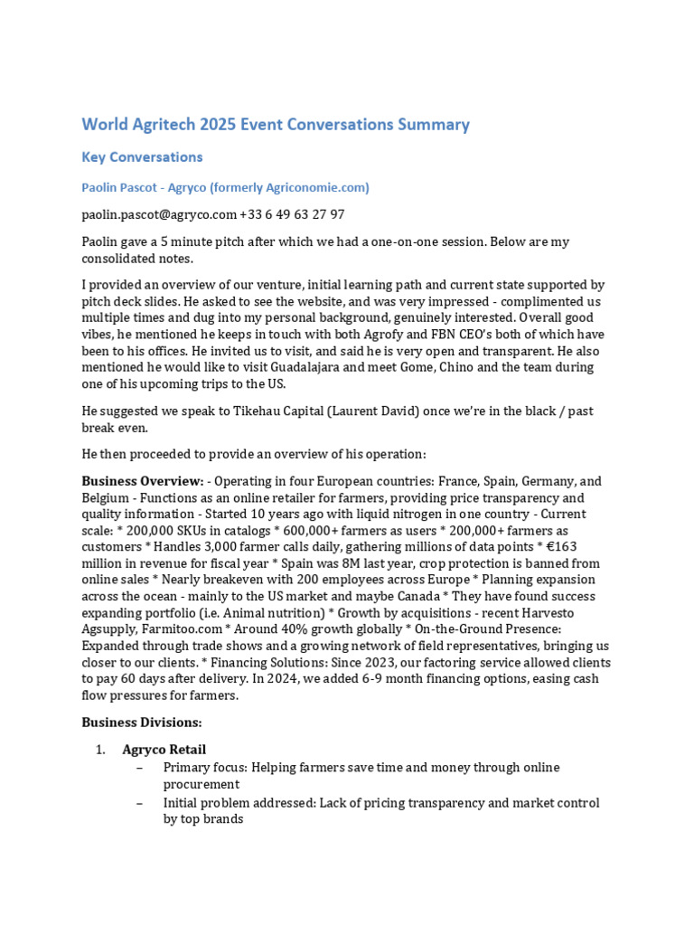 World Agritech 2025 Event Insights | PDF | Pricing | Business