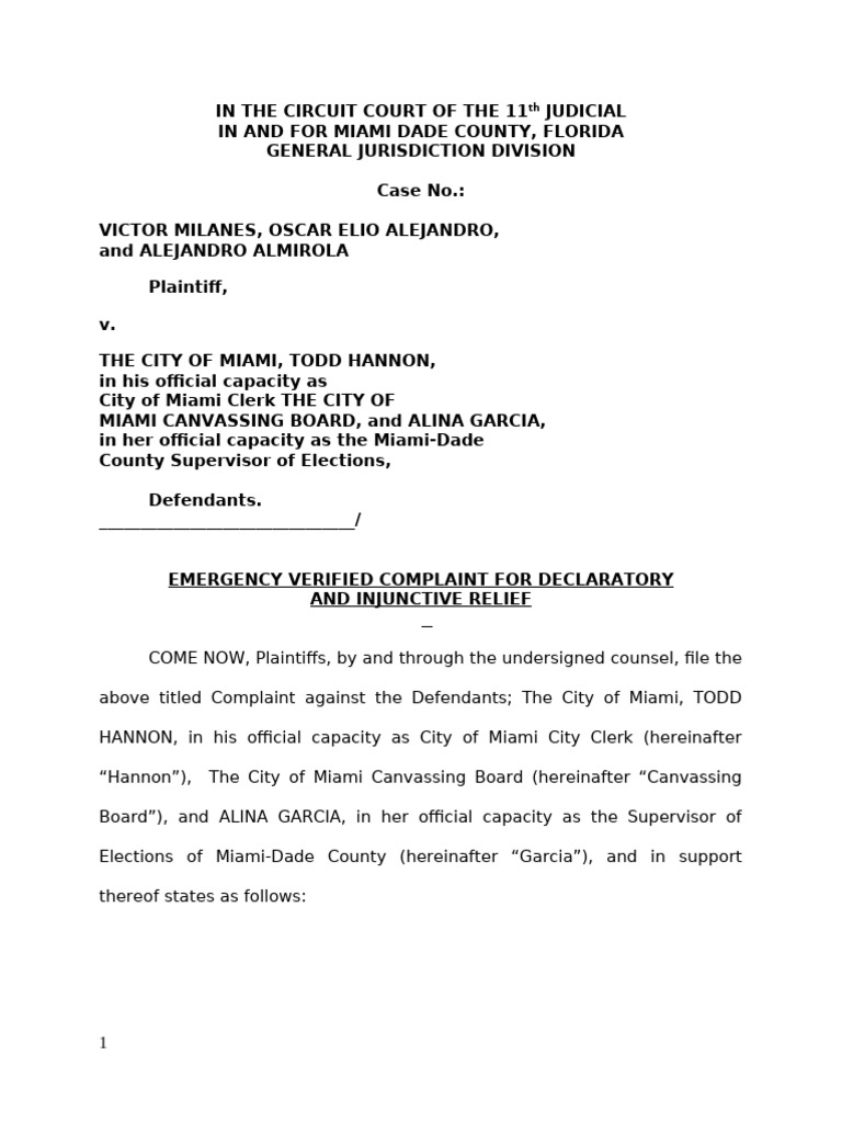 Lawsuit To Get Frank Carollo Off The D3 Runoff Ballot | PDF ...