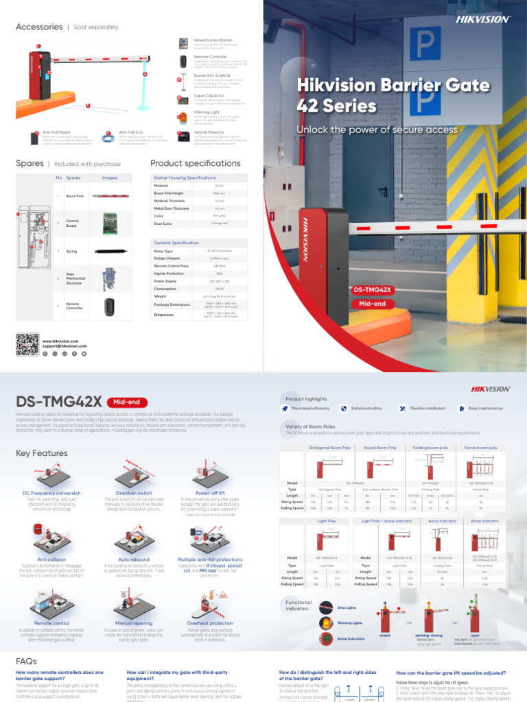 Hikvision 42 Series Boom Barrier Overview | PDF | Traffic Light ...