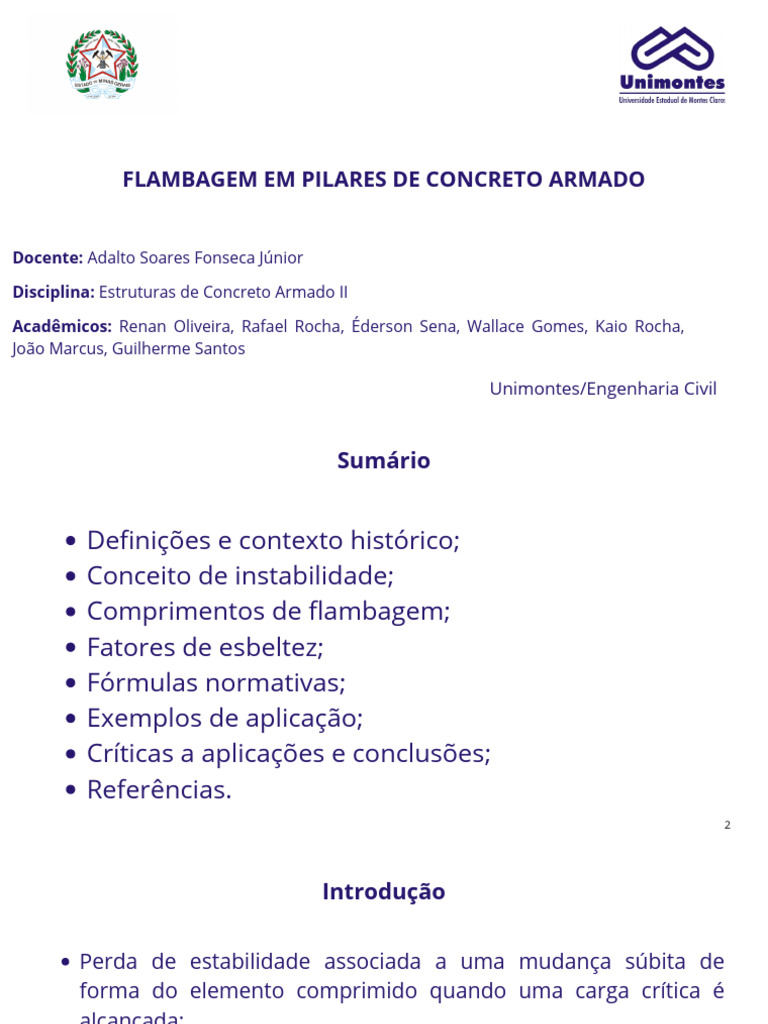 Seminário I - Concreto Armado 2 - Flambagem em Pilares | PDF | Flambagem