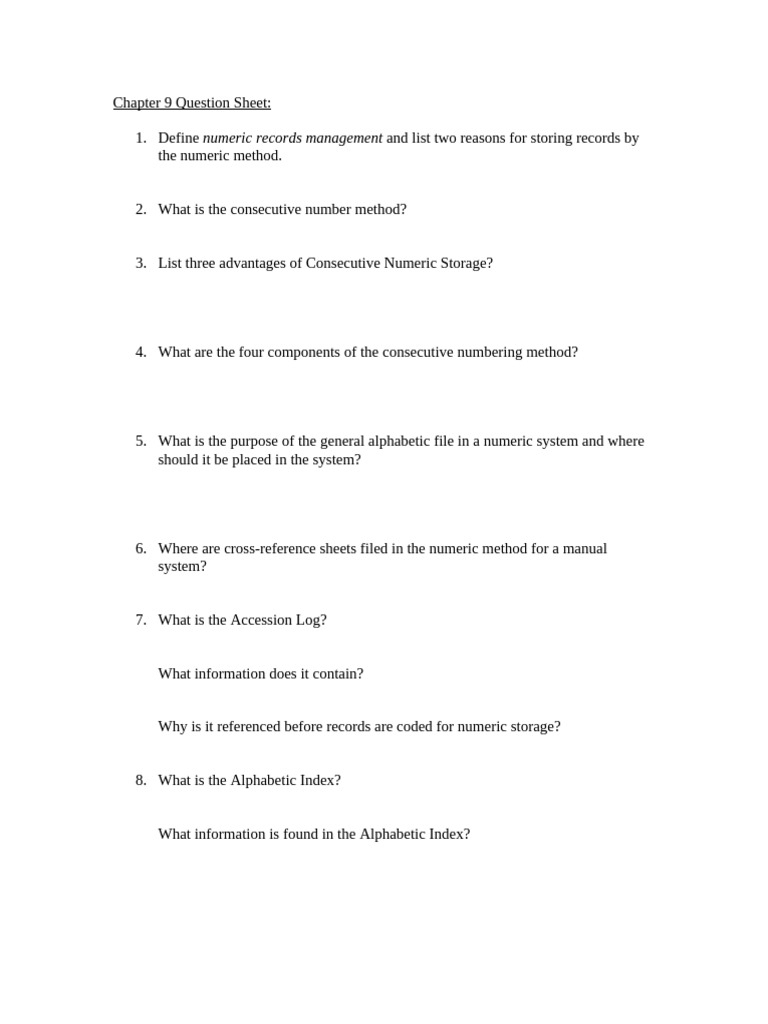 Numeric Records Management Overview | PDF