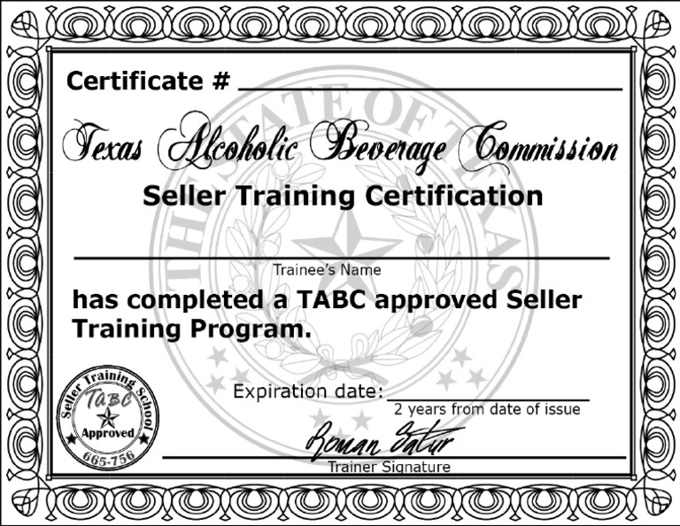Miguel Ramos Online TABC Certification TABC Certification Certificate ...
