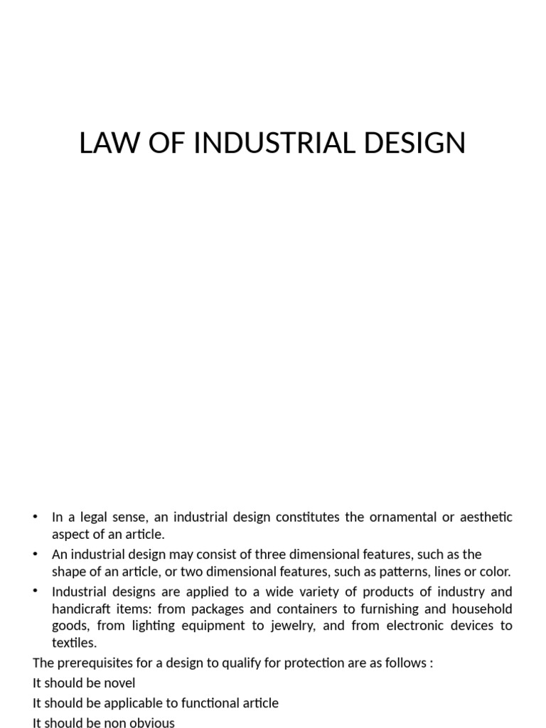 Understanding Industrial Design Law | PDF | World Intellectual Property ...