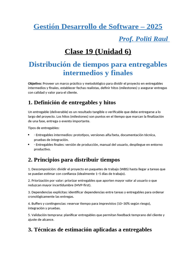 Clase 18-19 - Entregables e Iteraciones | PDF | Scrum (desarrollo de ...
