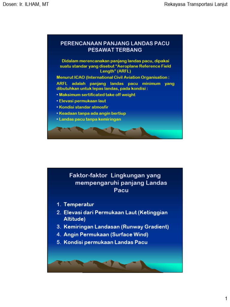 Panjang Landas Pacu Berdasarkan ARFL | PDF