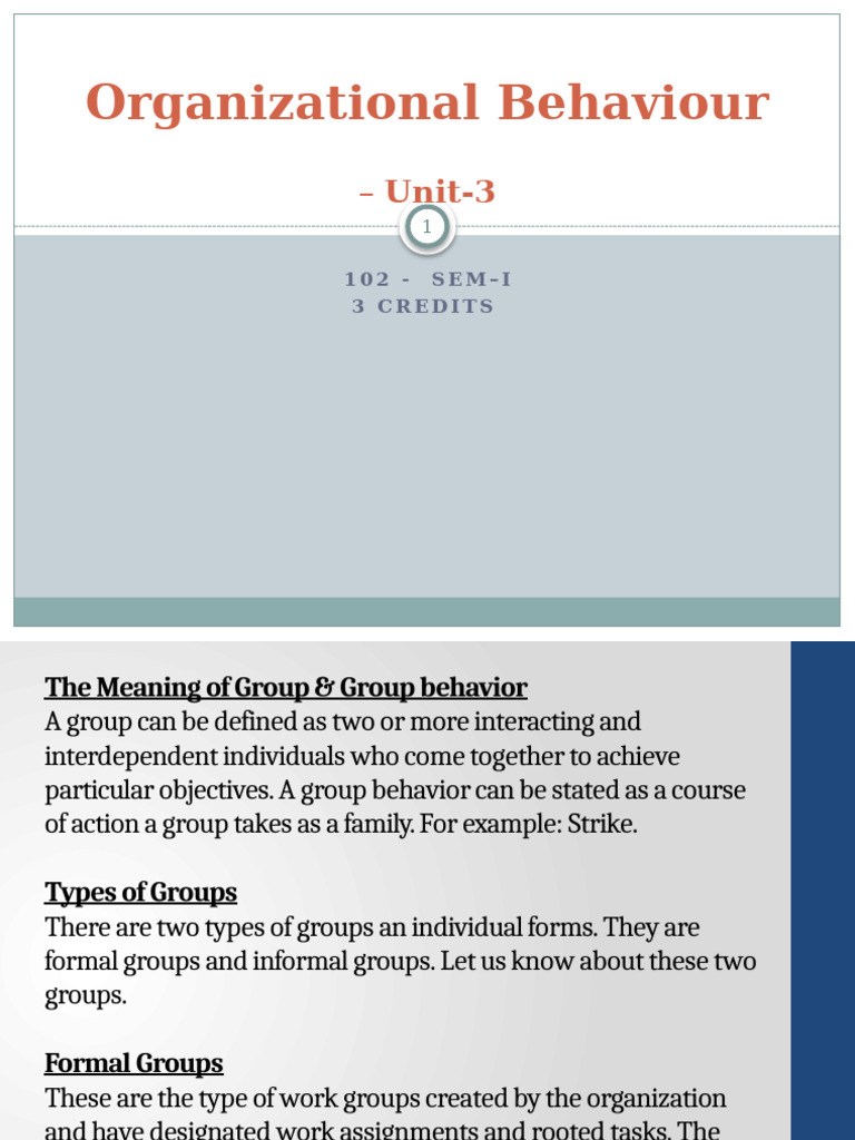 Unit-3 Organizational Behaviour | PDF | Leadership | Goal