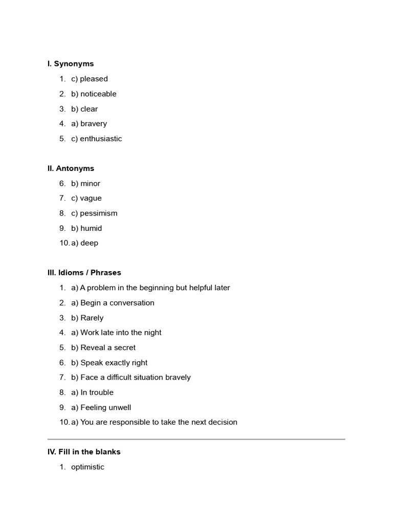 Synonyms, Antonyms, and Grammar Guide | PDF | Chess Theory | Chess