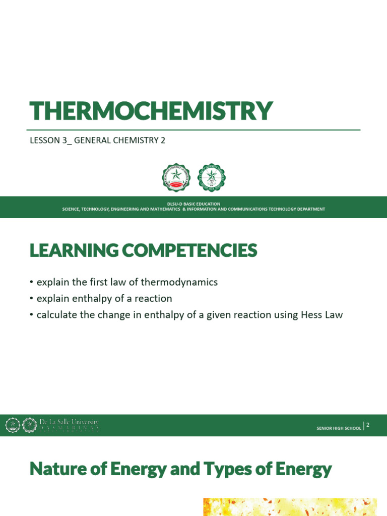 Thermochemistry Concepts for High School | PDF | Enthalpy | Heat