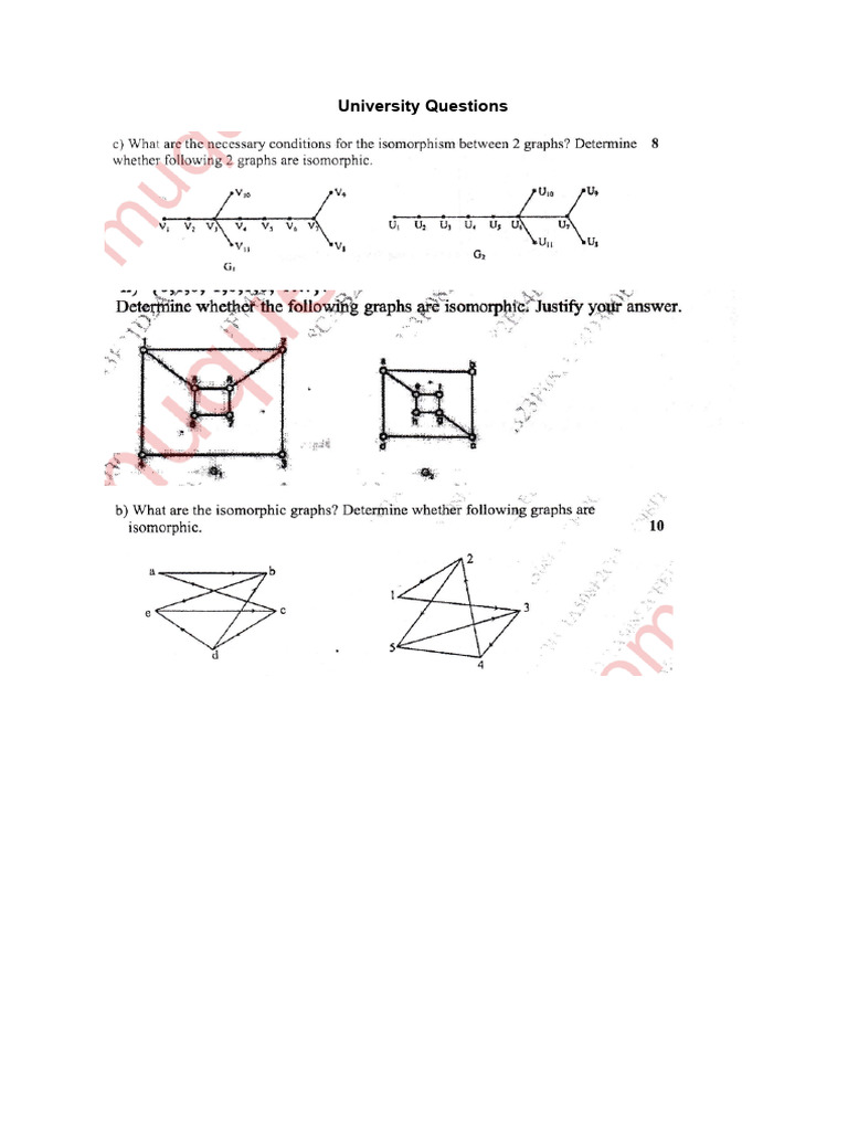 Questions.docx | PDF | Vertex (Graph Theory) | Graph Theory