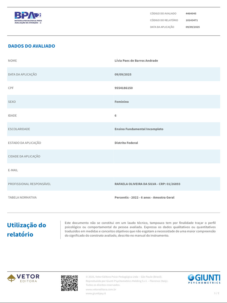Lívia Paes de Barros Andrade - BPA-2 (GIUNTI) - 10143471 | PDF