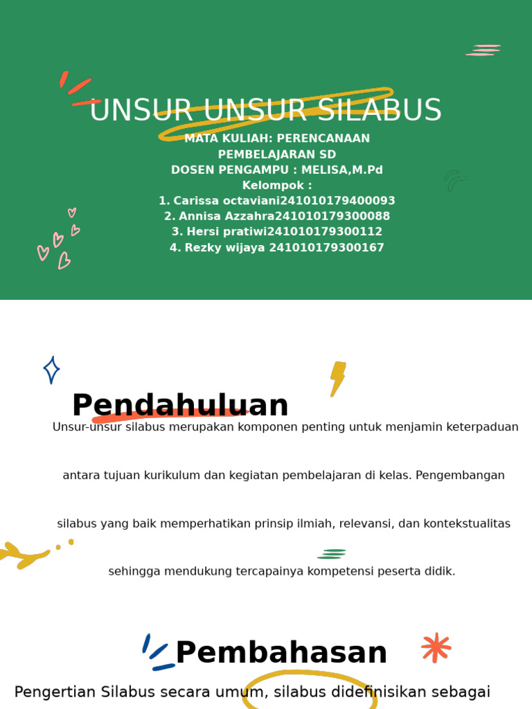 Unsur Unsur Silabus | PDF