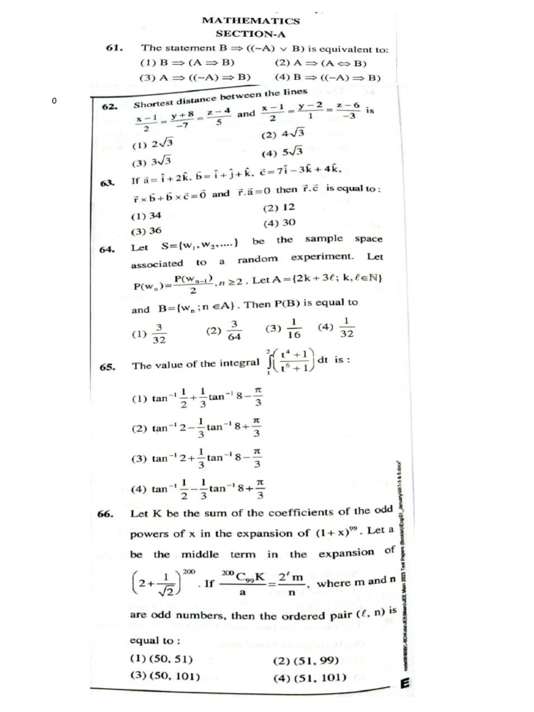 Math Set 1 Ka 6 | PDF