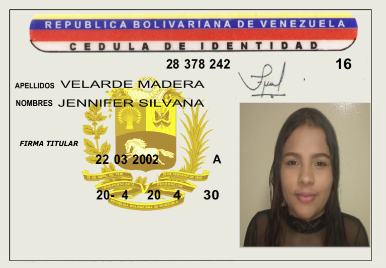 Cedula-Venezolana - Editada Jennifer Velarde Betania | PDF
