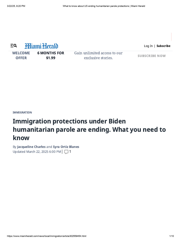 What To Know About US Ending Humanitarian Parole Protections - Miami ...
