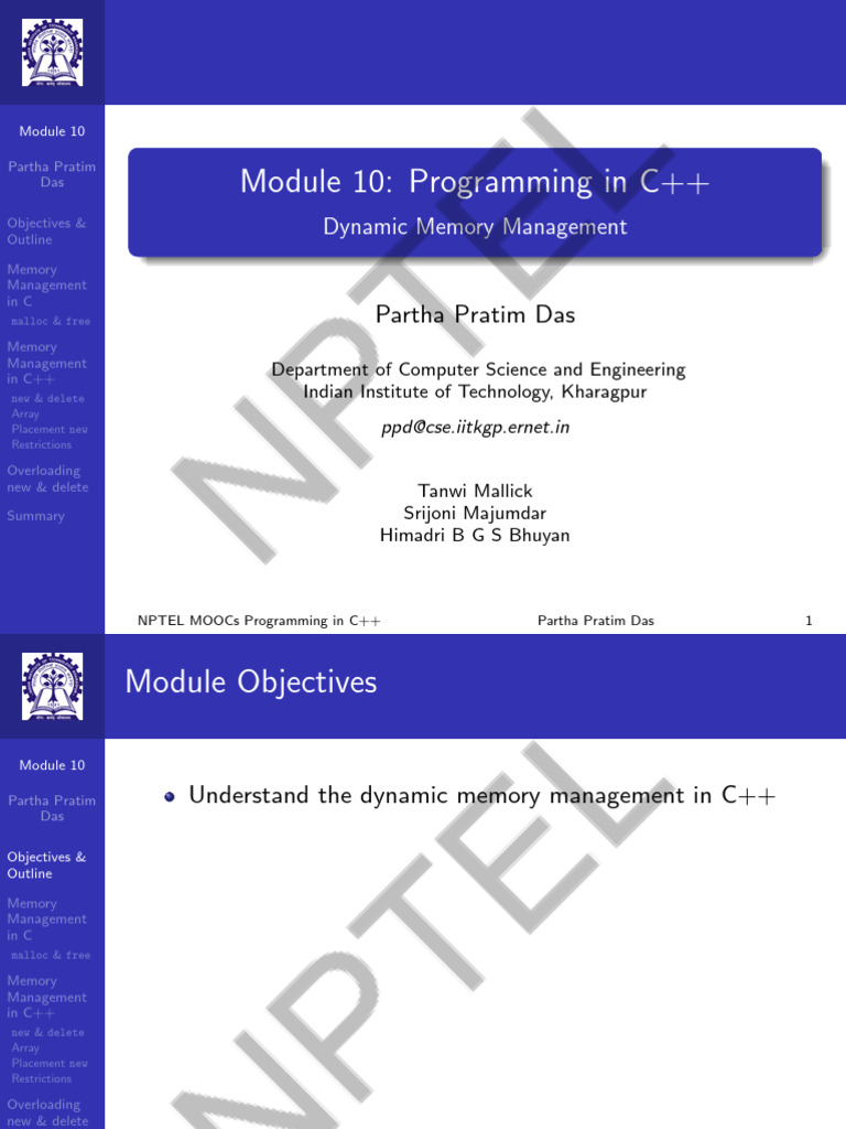 Dynamic Memory Management | PDF | C++ | Namespace