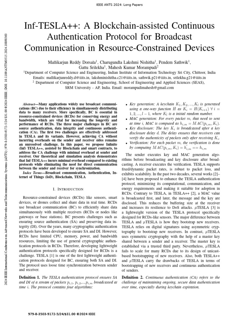 Blockchain for Continuous Authentication in RCDs | PDF | Computer ...