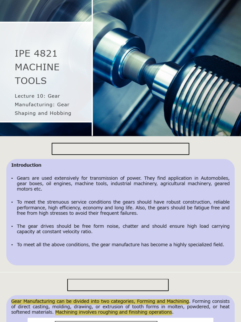 Gear Shaping Process Overview | PDF | Gear | Mechanical Engineering